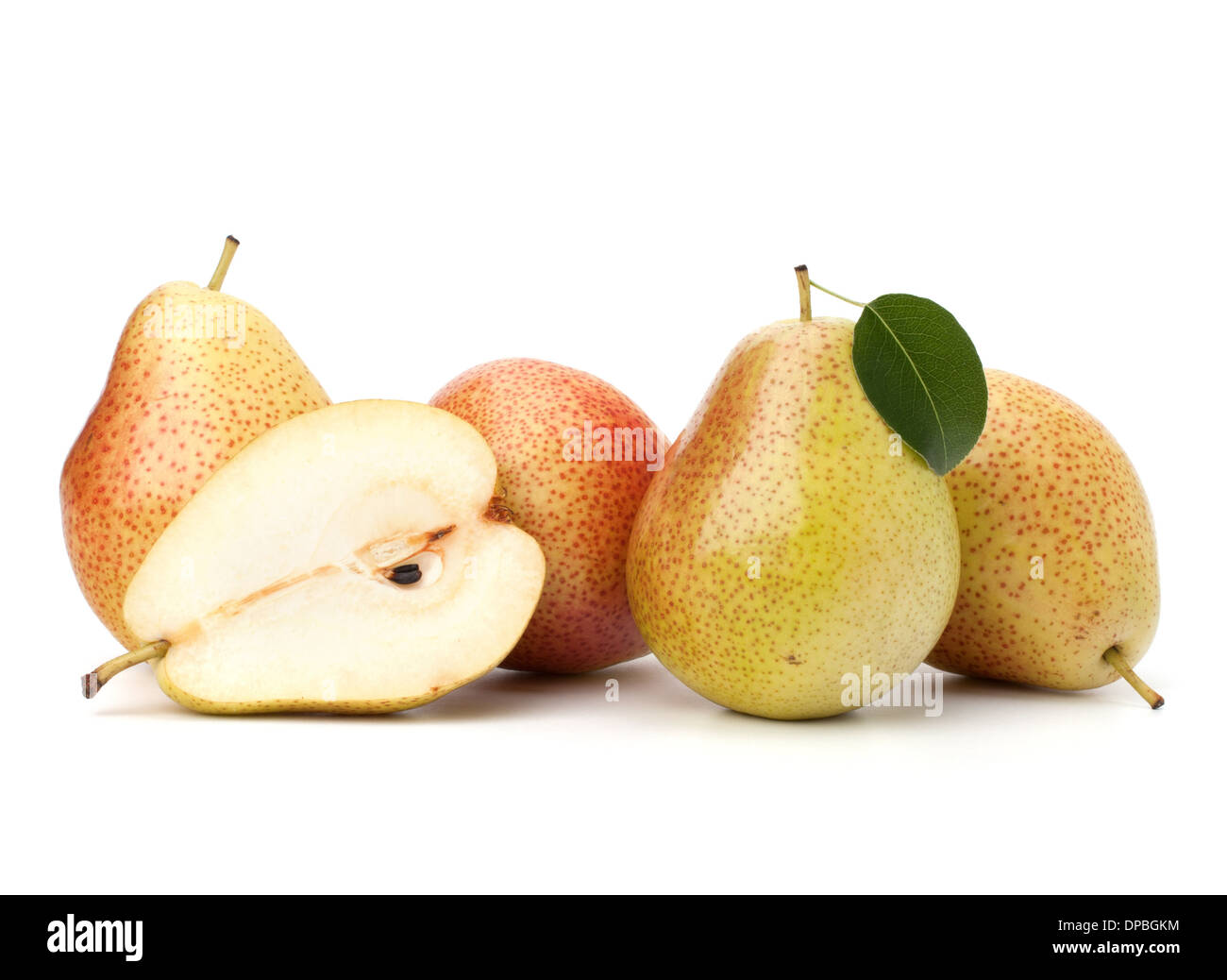 Pear fruits isolated on white background Stock Photo - Alamy