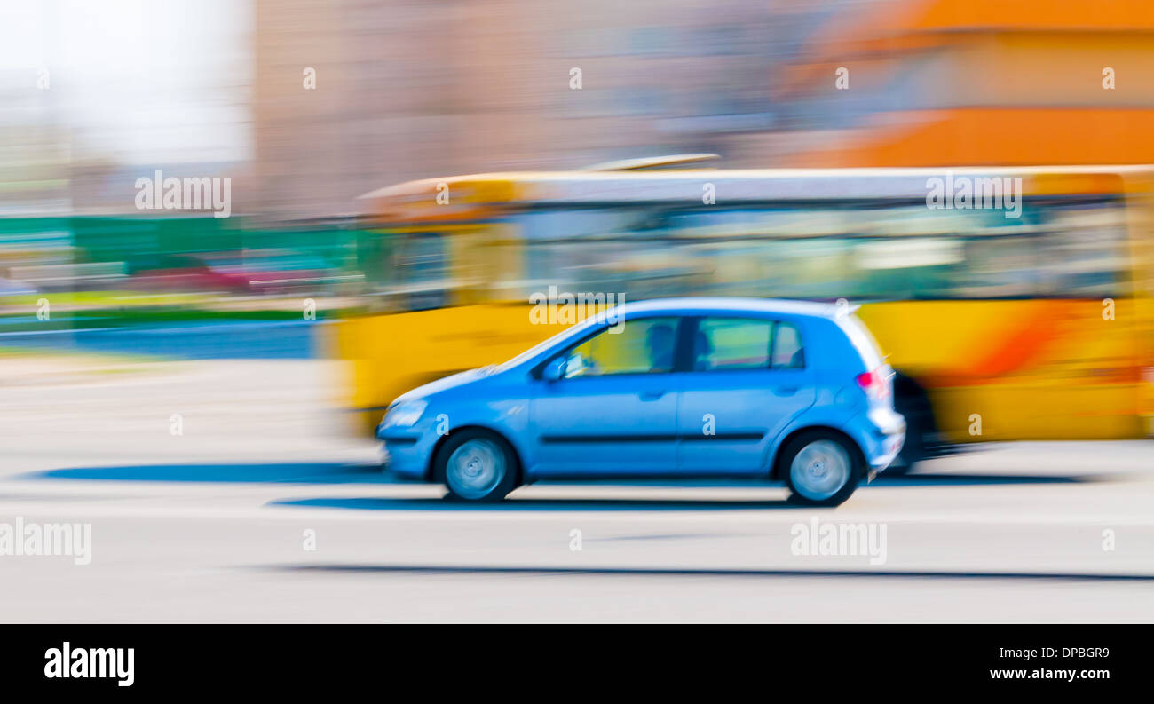 A car driving fast in city Stock Photo - Alamy