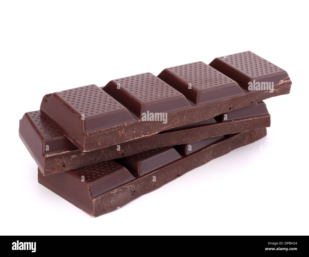 Chocolate bars stack isolated on white background Stock Photo - Alamy