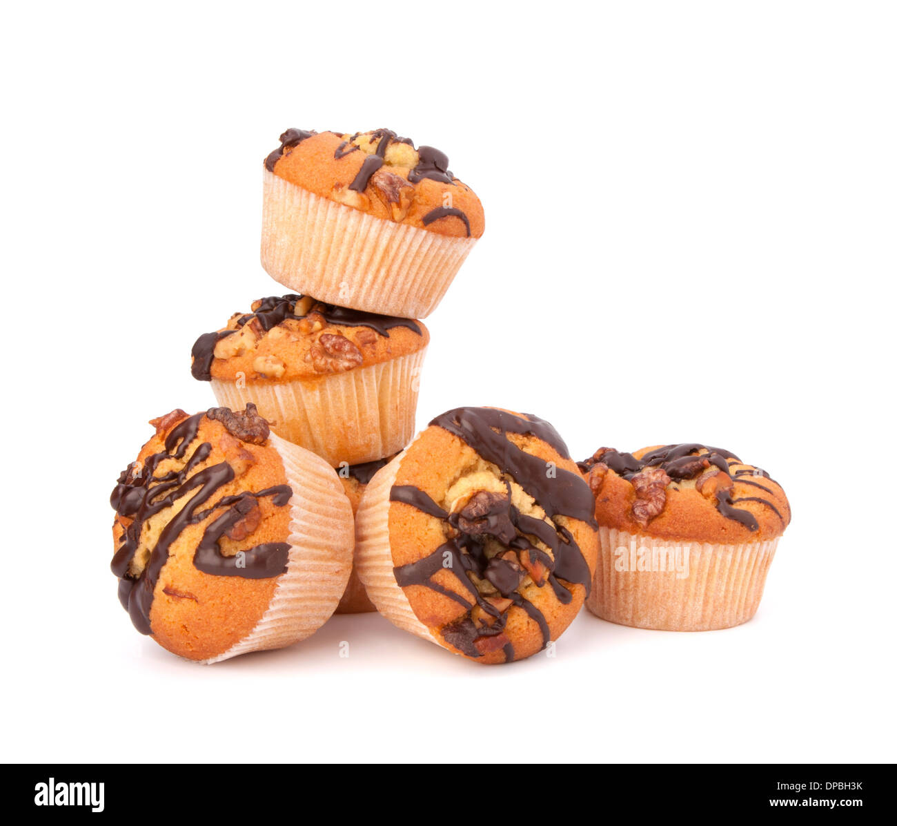 Stacked muffins isolated on white background Stock Photo - Alamy