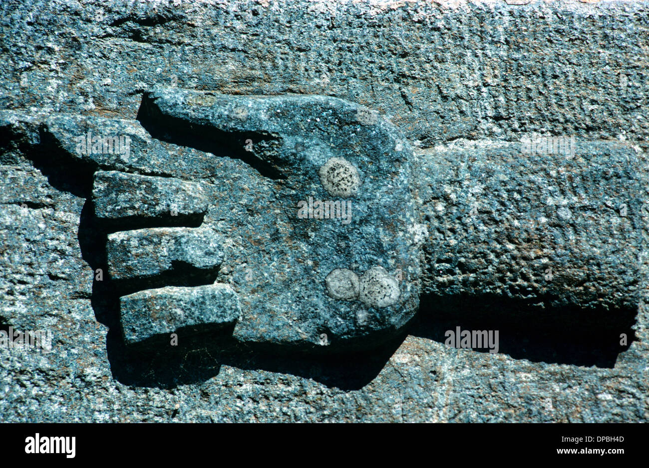Carved Stone Human Hand & Finger Pointing, a sort of Direction Sign at ...