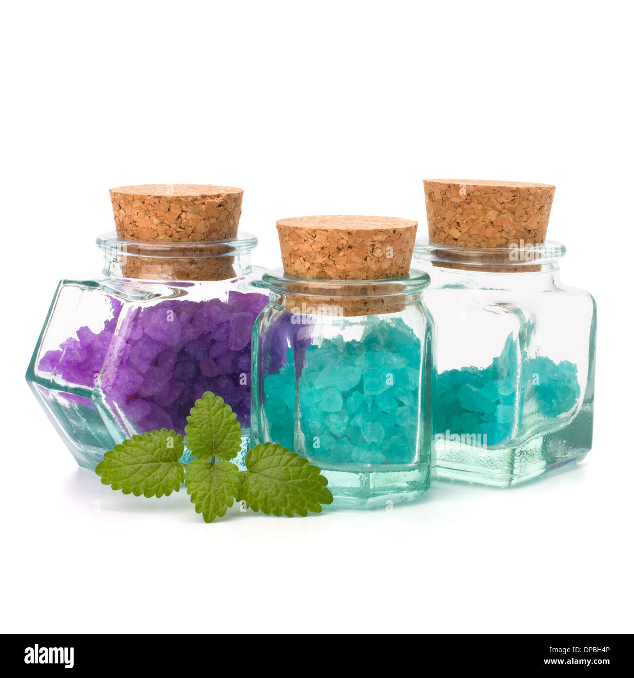 Aromatic natural mineral salt isolated on white background Stock Photo ...