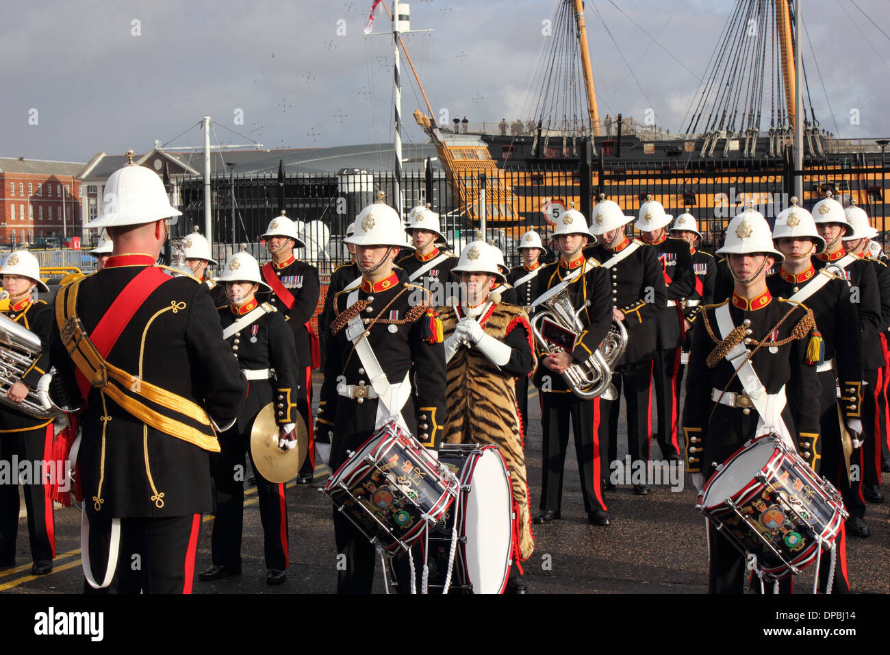The royal marines marching band Stock Photo - Alamy