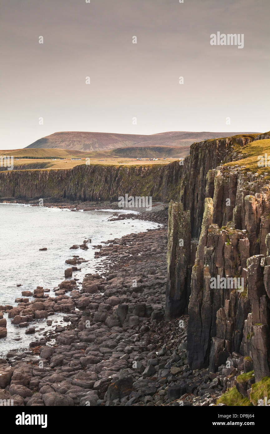 Basalt rocks formations on the north-west coast of the Isle of Skye ...