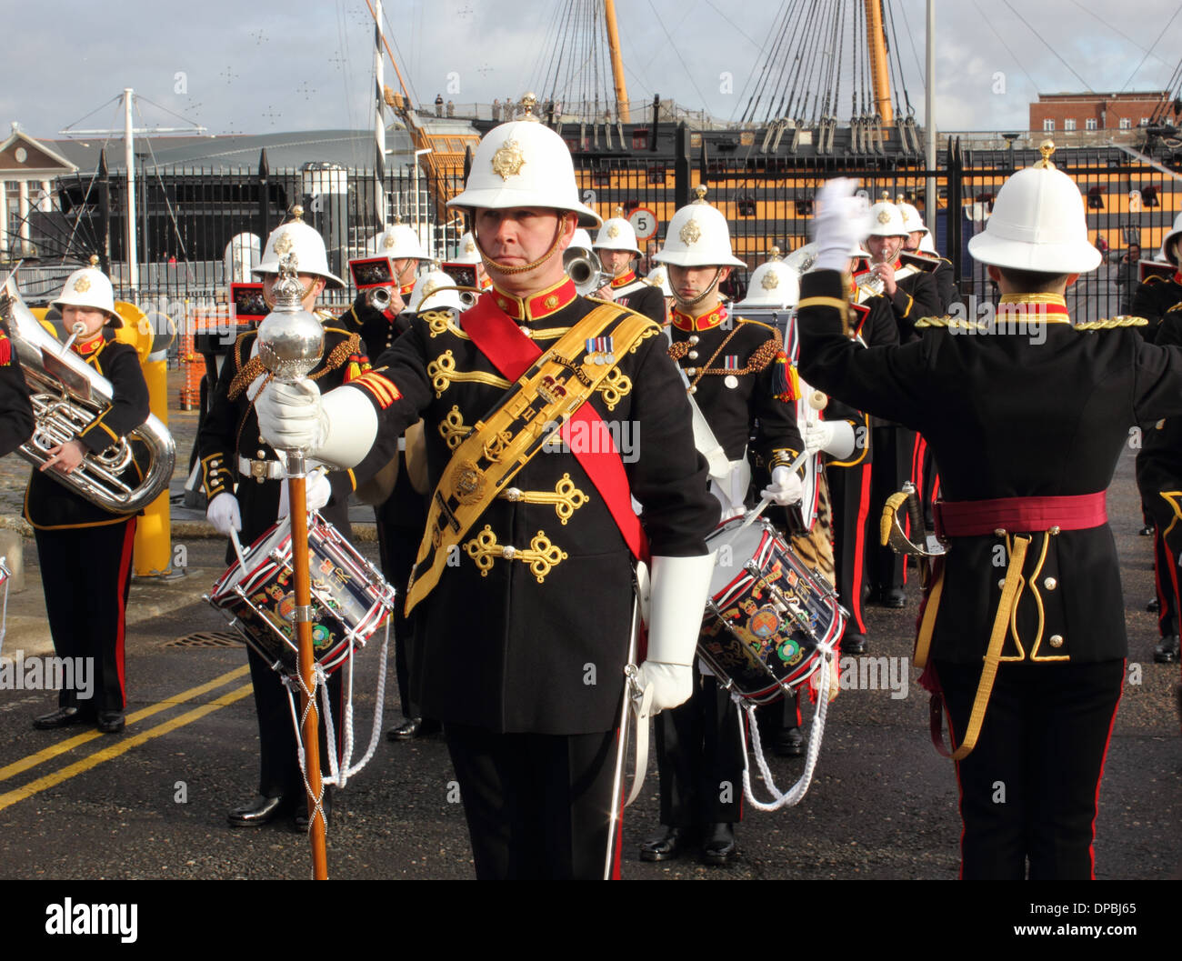 The royal marines marching band Stock Photo - Alamy
