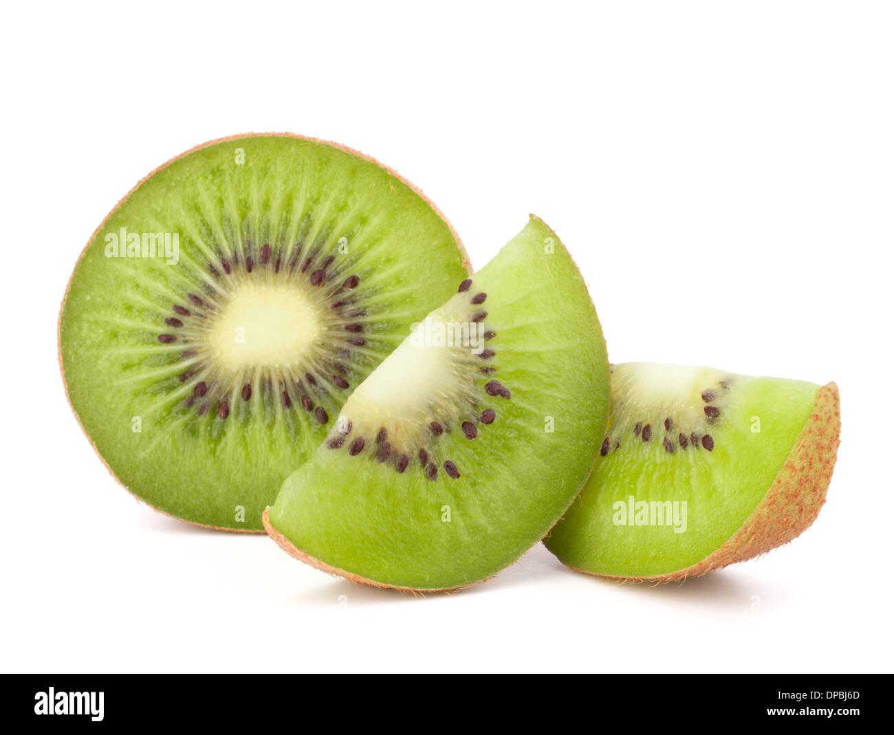 Kiwi fruit sliced segments isolated on white background cutout Stock ...