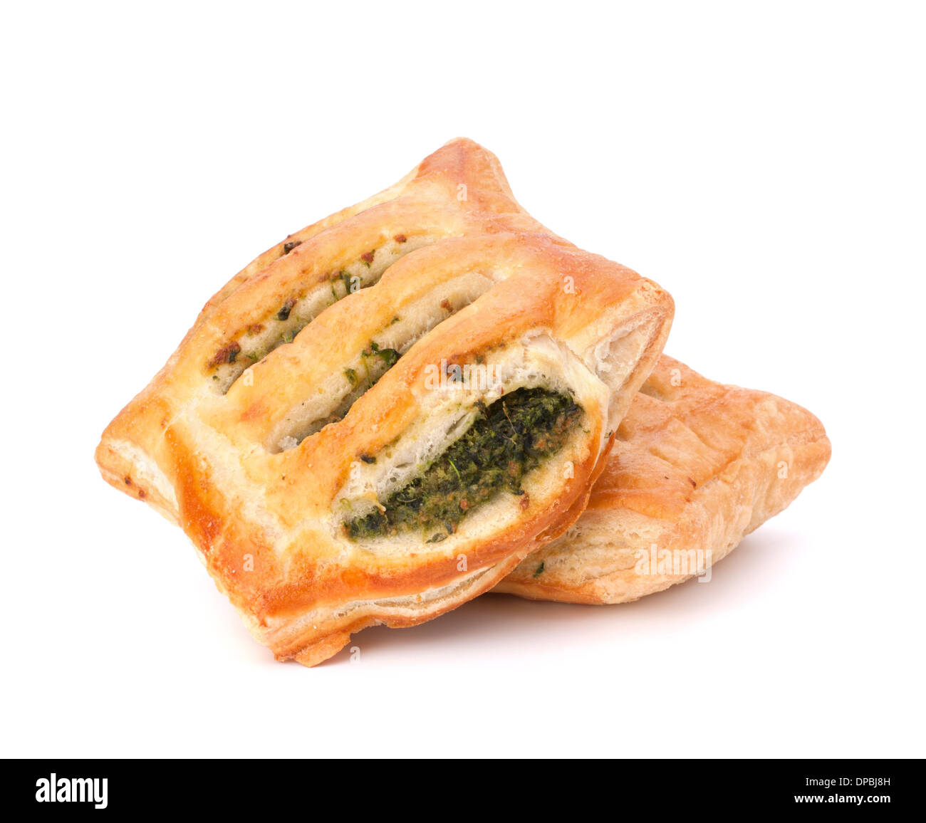 Puff pastry bun isolated on white background. Healthy patty with ...