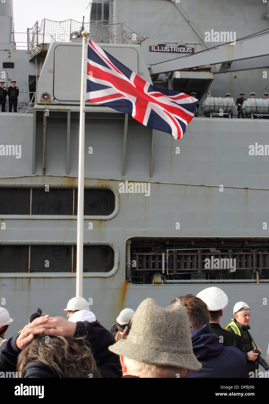HMS Illustrious returns from the philippines Stock Photo - Alamy