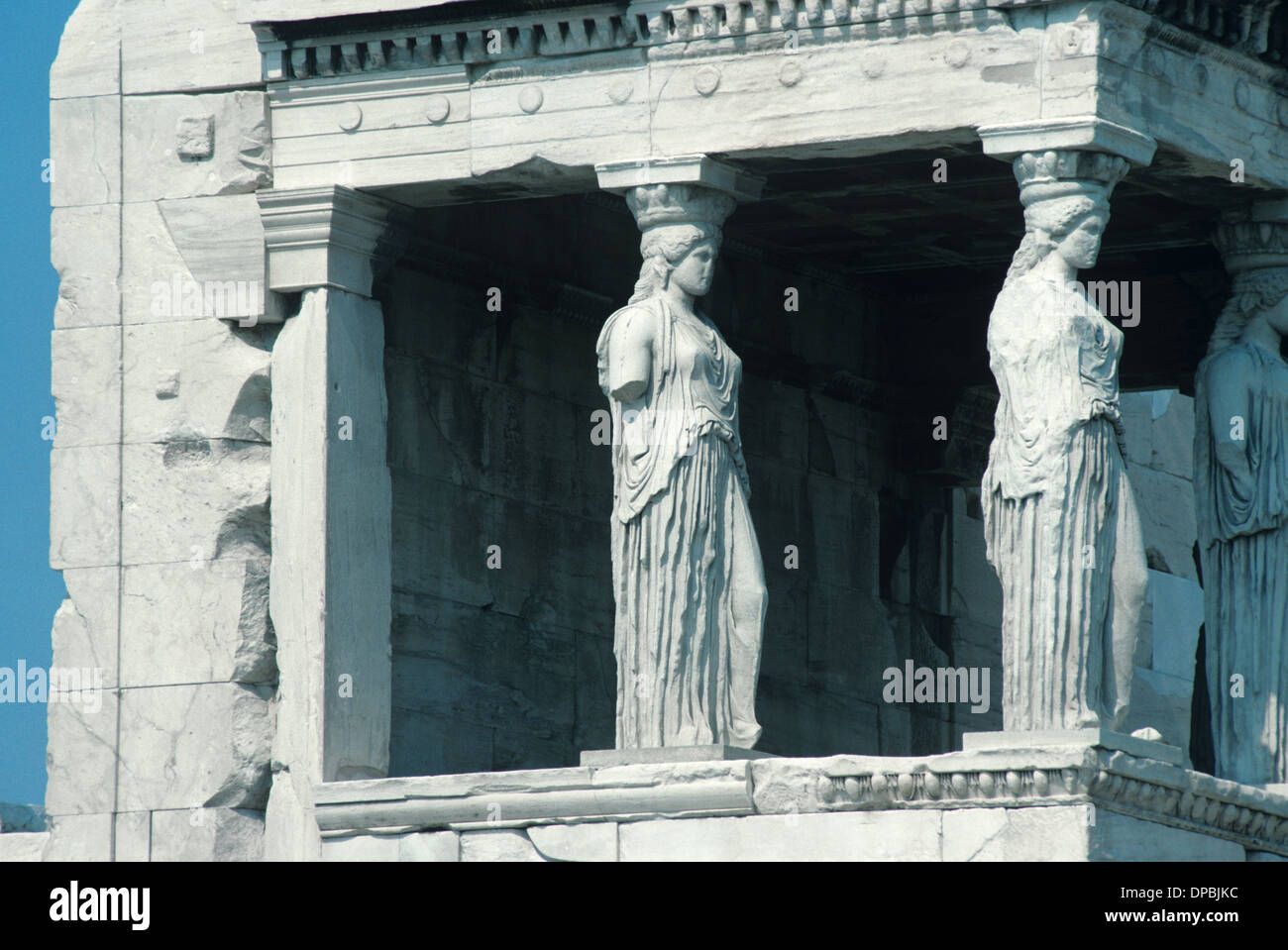 Porch of the Maidens or Caryatids of Erechtheion Iconic Temple Stock ...