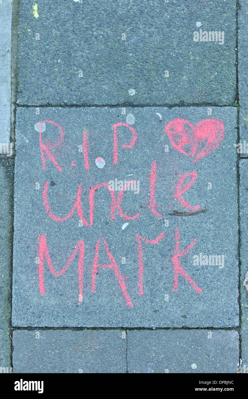 Chalk mark on the road hi-res stock photography and images - Alamy