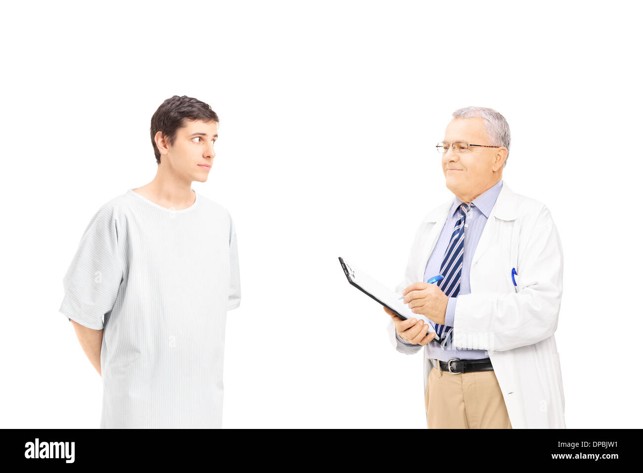 Doctor diagnosing a concerned male patient Stock Photo - Alamy