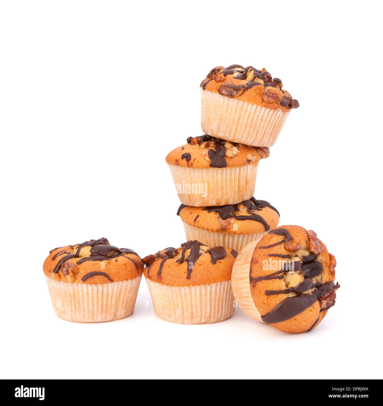 Stacked muffins isolated on white background Stock Photo - Alamy
