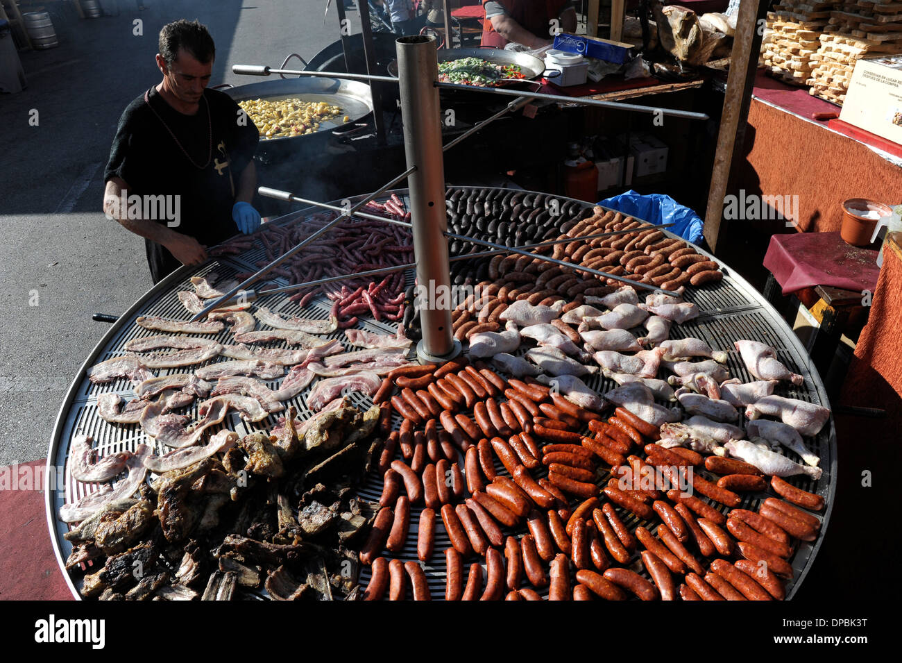 giant barbecue in the annual All Saints Market in Cocentaina Stock ...