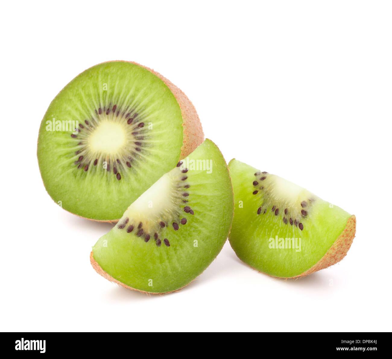 Kiwi fruit sliced segments isolated on white background cutout Stock ...