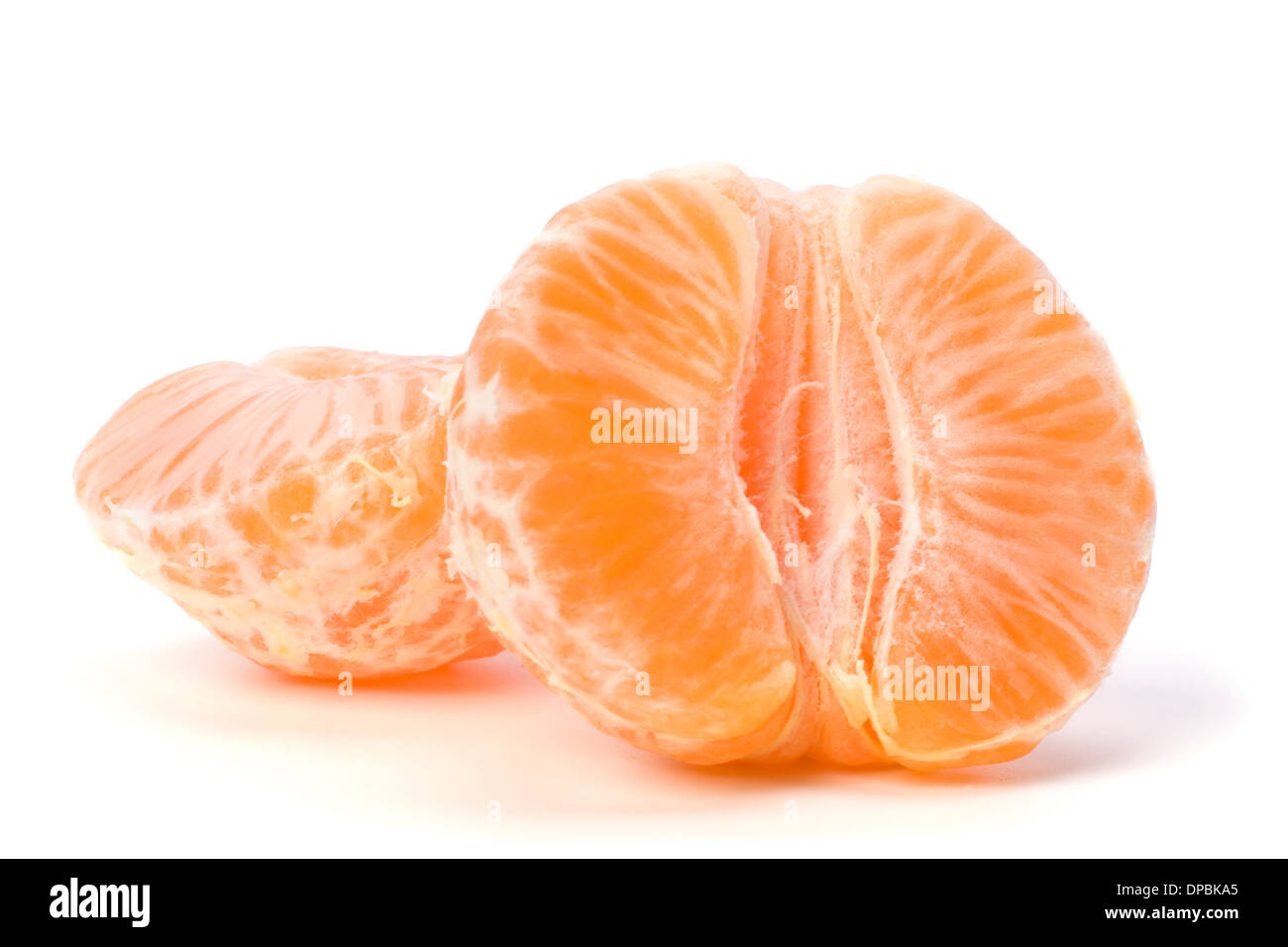 peeled mandarin segments isolated on white background Stock Photo - Alamy