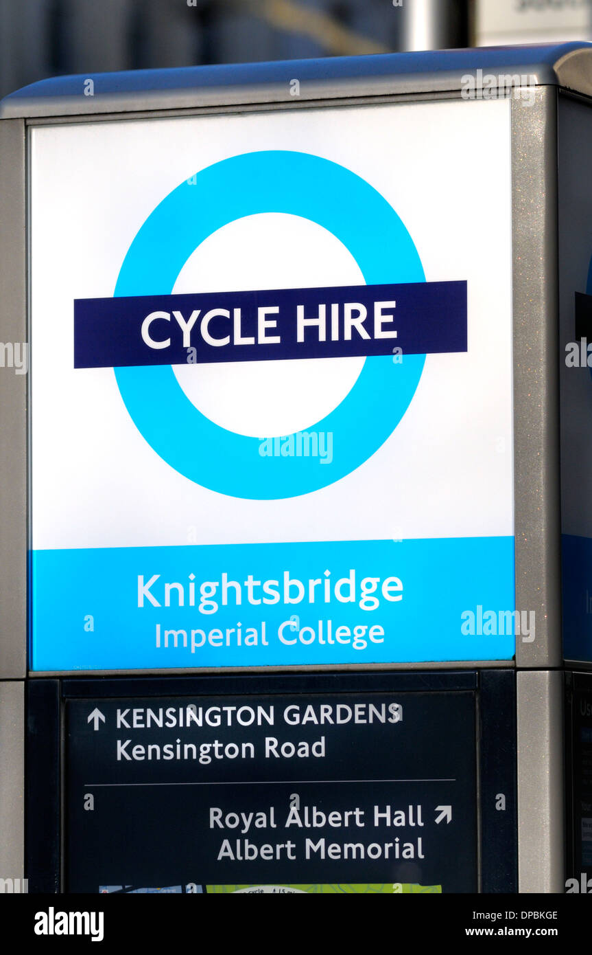 London, England, UK. Cycle hire sign - 'Boris Bikes' Stock Photo - Alamy