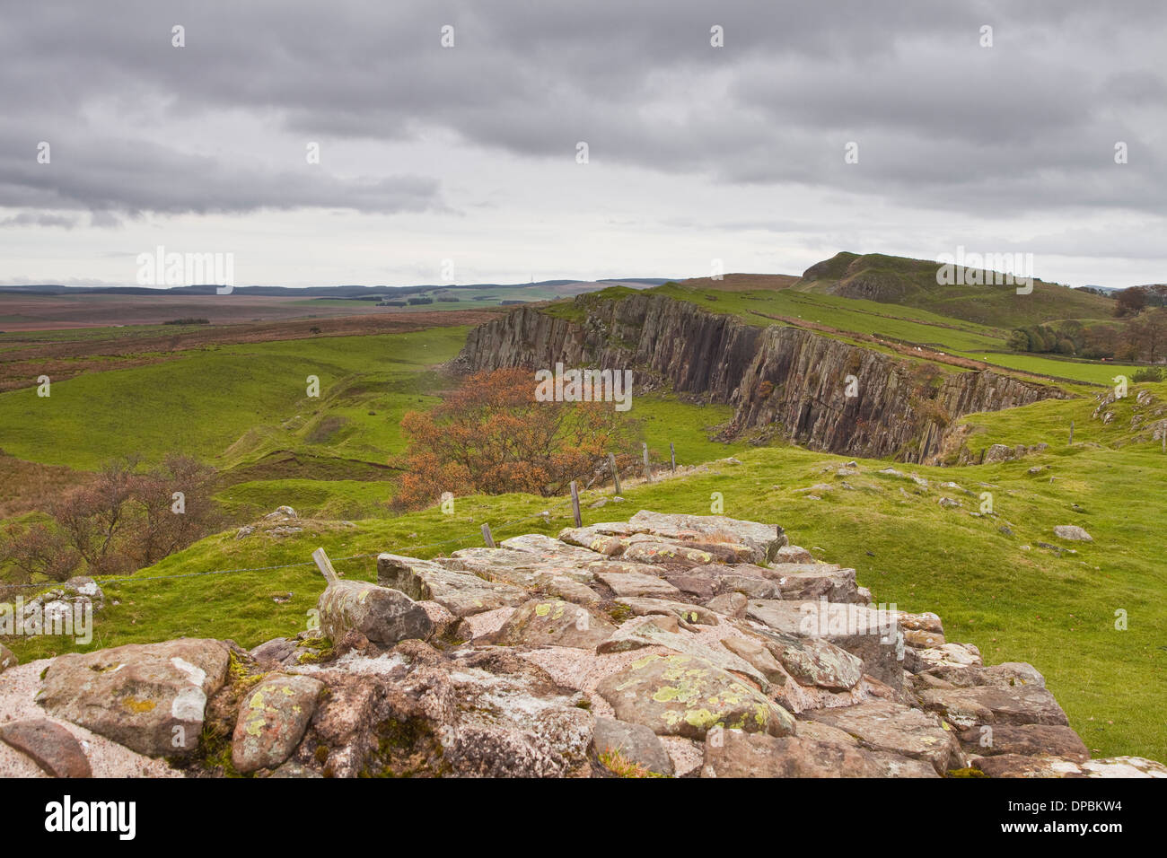 Part of Hadrian's Wall in the Northumberland countryside Stock Photo ...