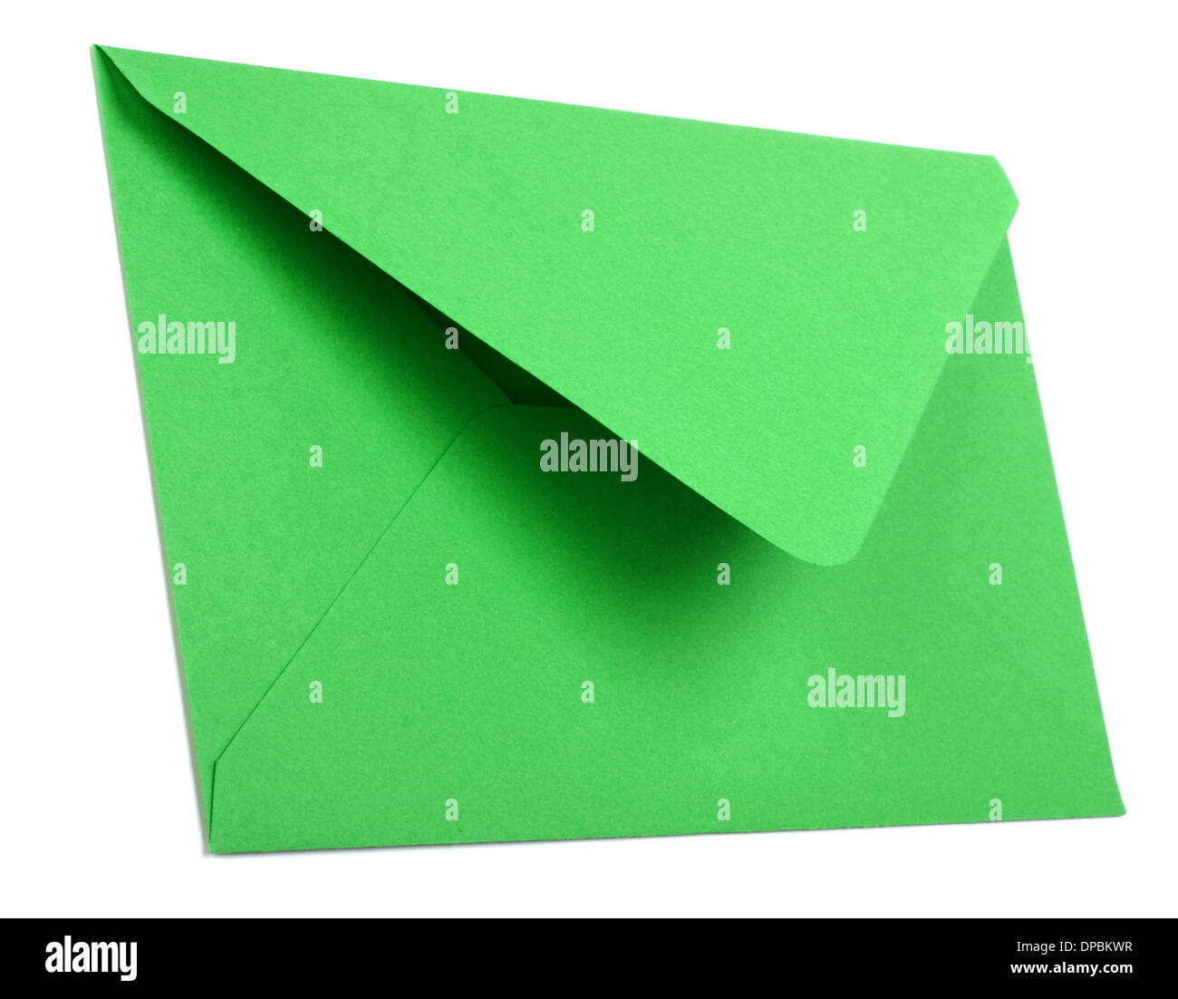 green envelope isolated on white background Stock Photo - Alamy