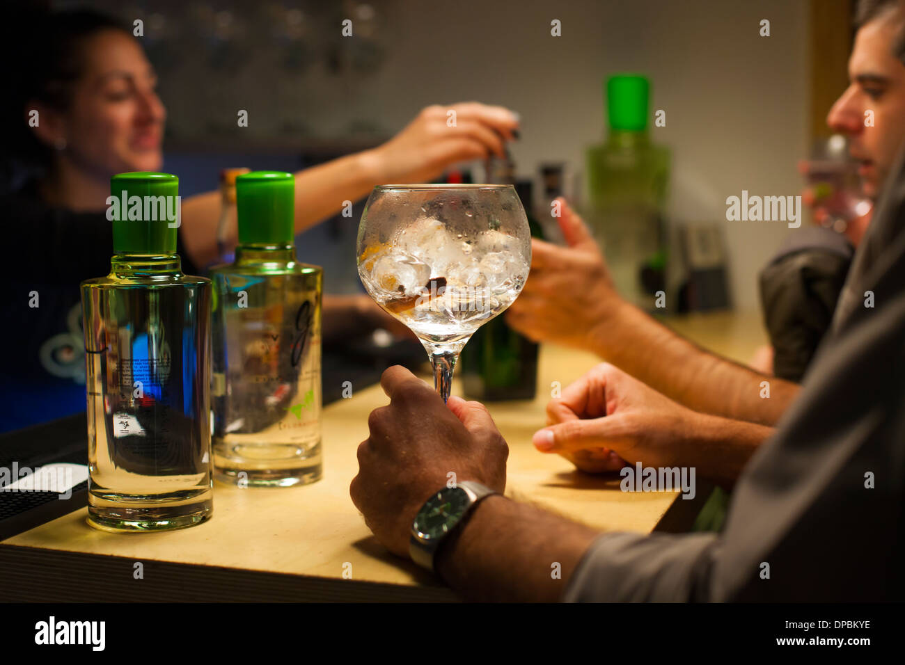 Making and trying various gin and tonic cocktails Stock Photo - Alamy