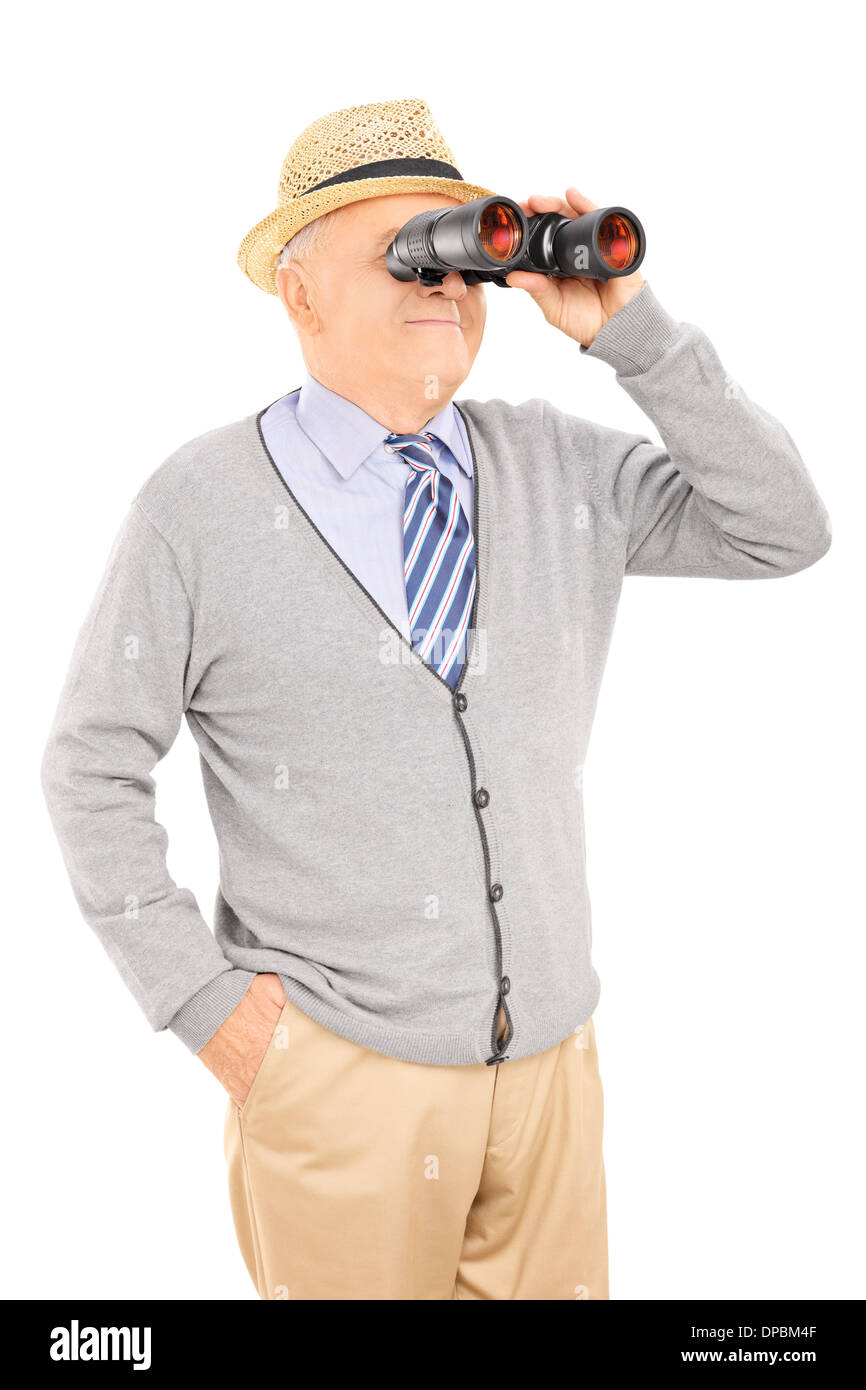 Senior male person in hat looking Cut Out Stock Images & Pictures - Alamy