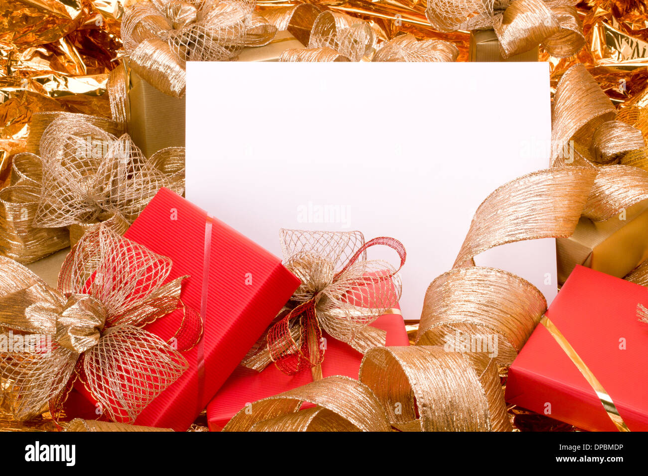 Christmas background. Shiny gifts Stock Photo - Alamy