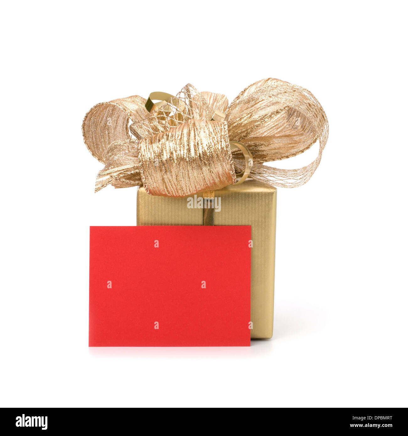 Luxurious gift with note isolated on white background Stock Photo - Alamy