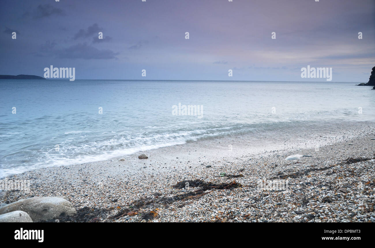 Winter beach scene in Cornwall Stock Photo - Alamy