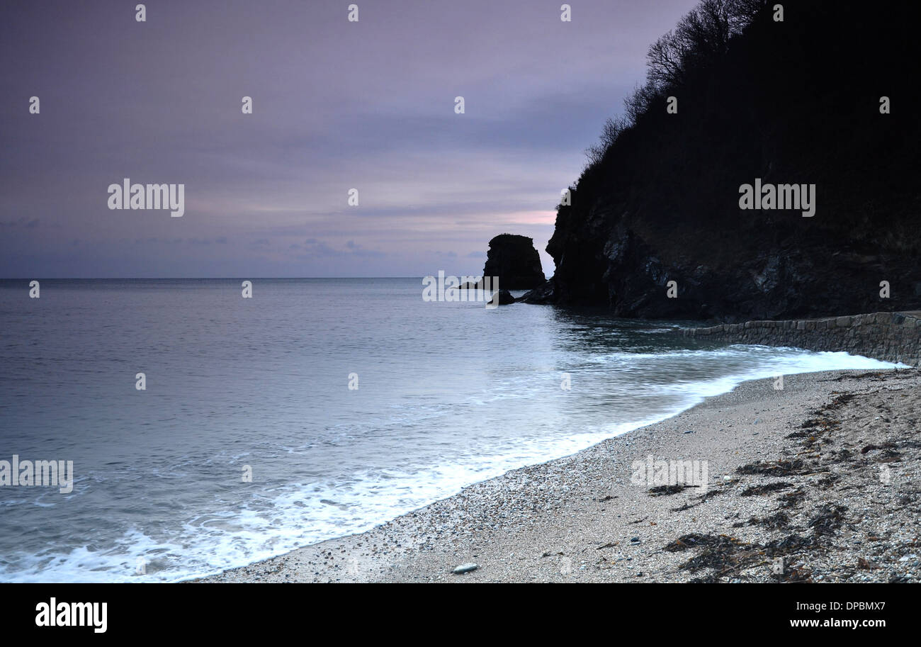 Winter beach scene in Cornwall Stock Photo - Alamy