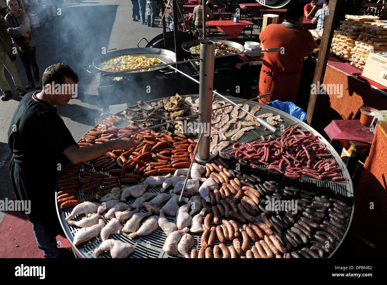giant barbecue in the annual All Saints Market in Cocentaina, Alicante ...