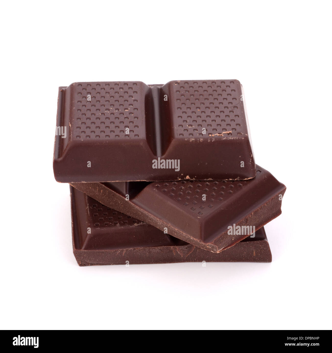Chocolate bars stack isolated on white background Stock Photo - Alamy