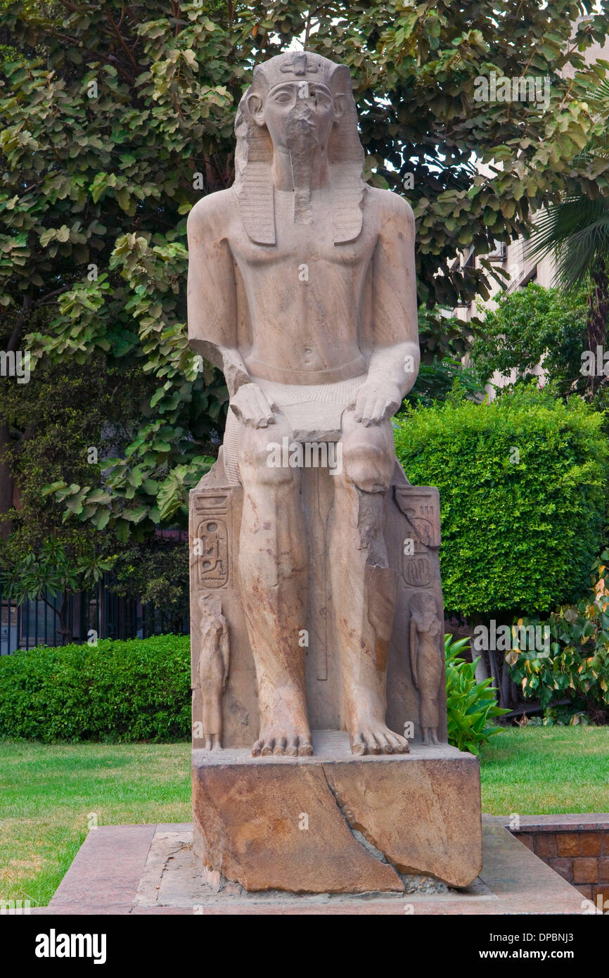 Ancient Pharaonic statue displayed at the courtyard of the Museum of ...