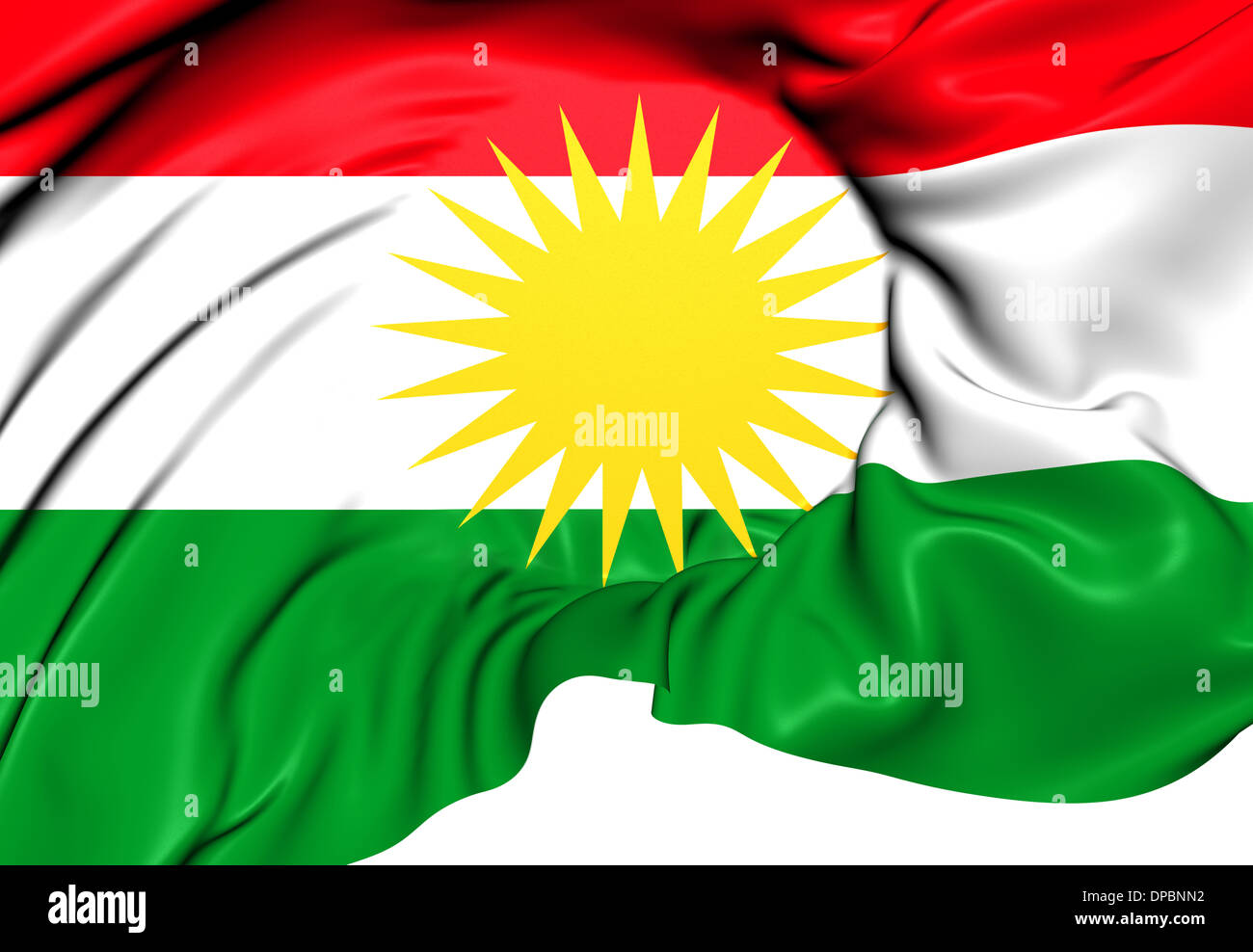 Flag of Kurdistan. Close Up Stock Photo - Alamy