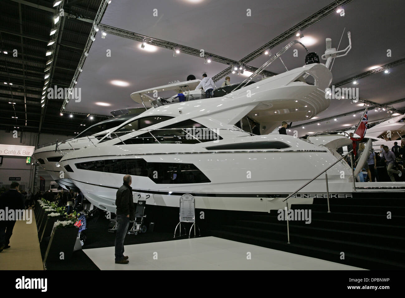 London, UK. 11th January 2014. Various super yachts were on display on ...