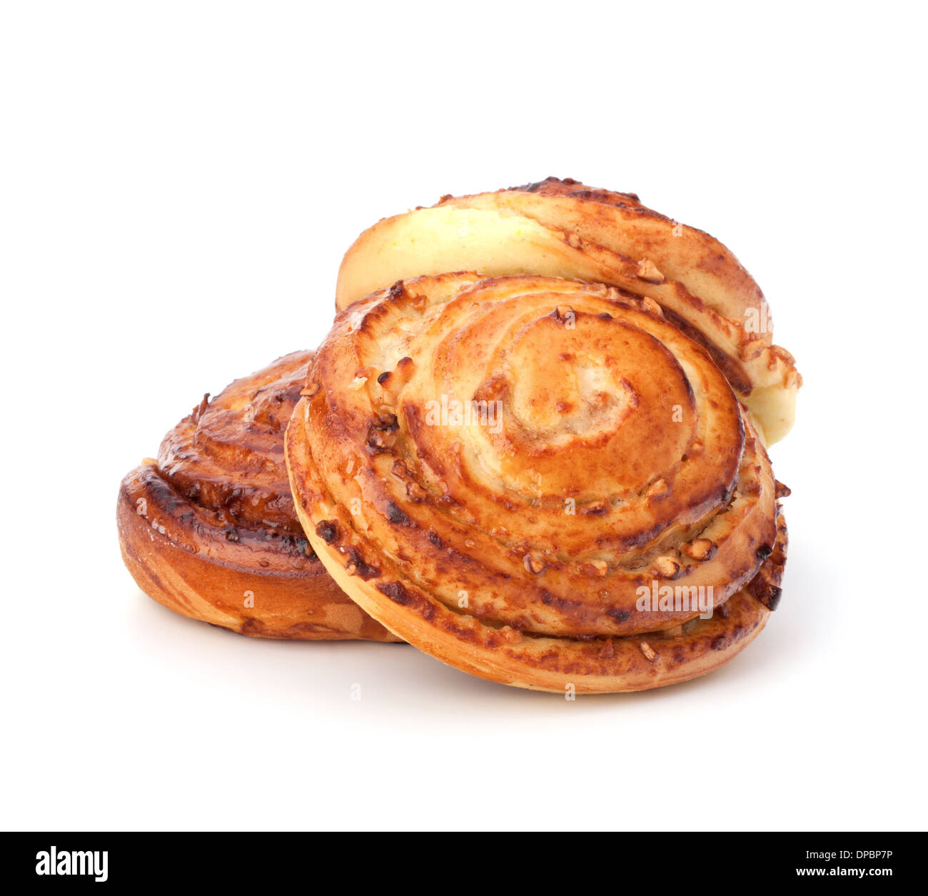 Homemade cream roll isolated on white background Stock Photo - Alamy