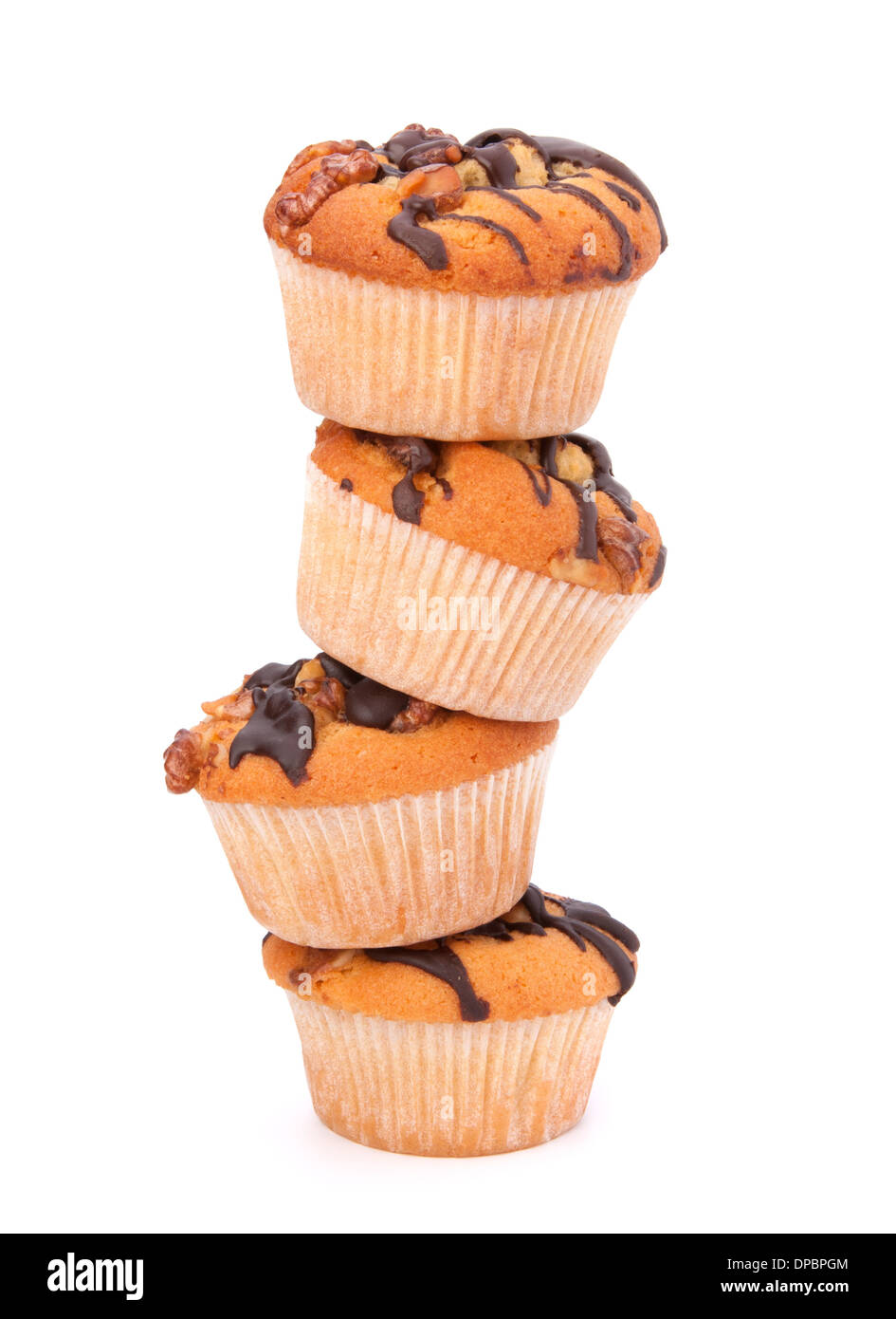 Stacked muffins isolated on white background Stock Photo - Alamy