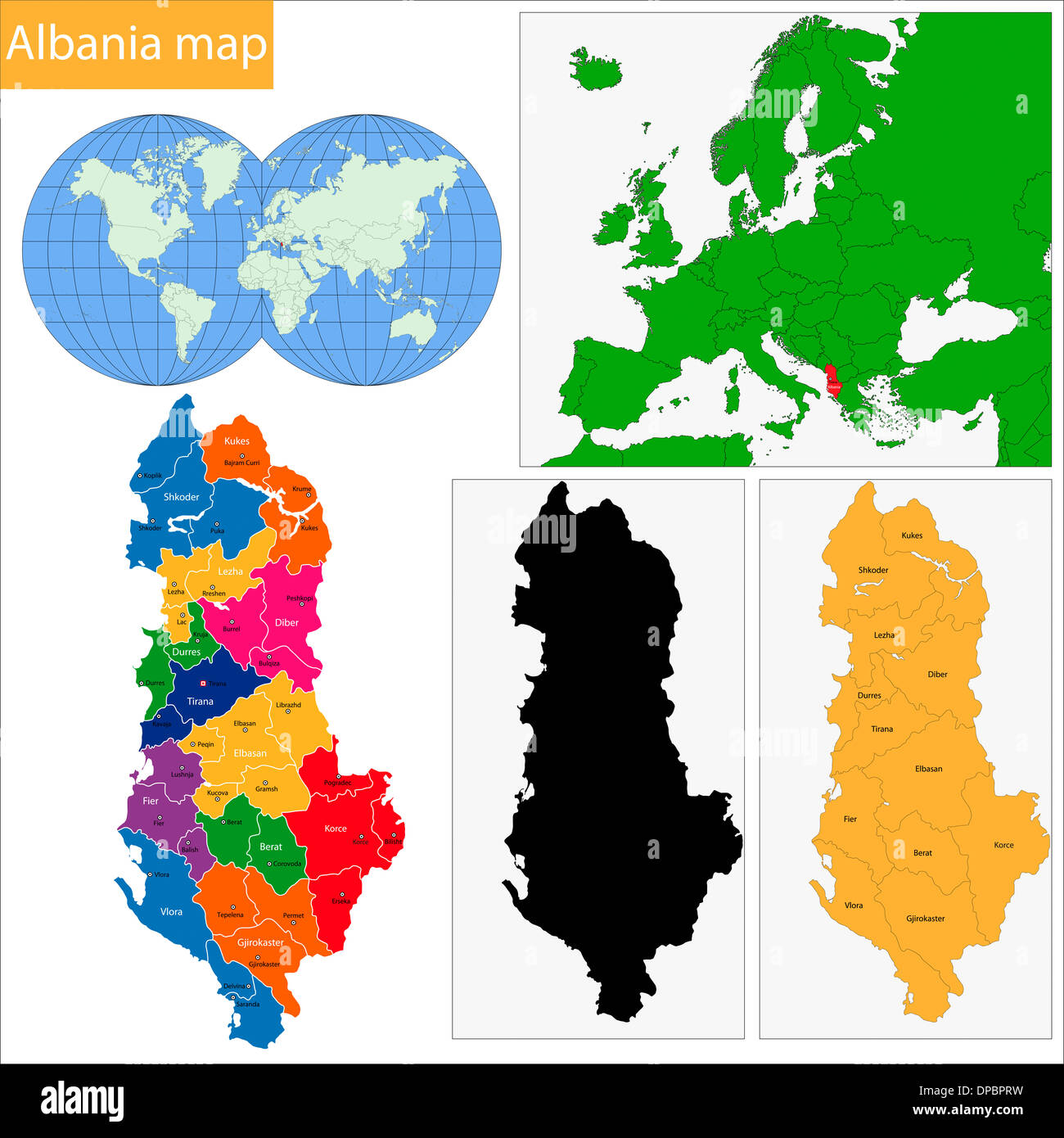Albania map hi-res stock photography and images - Alamy