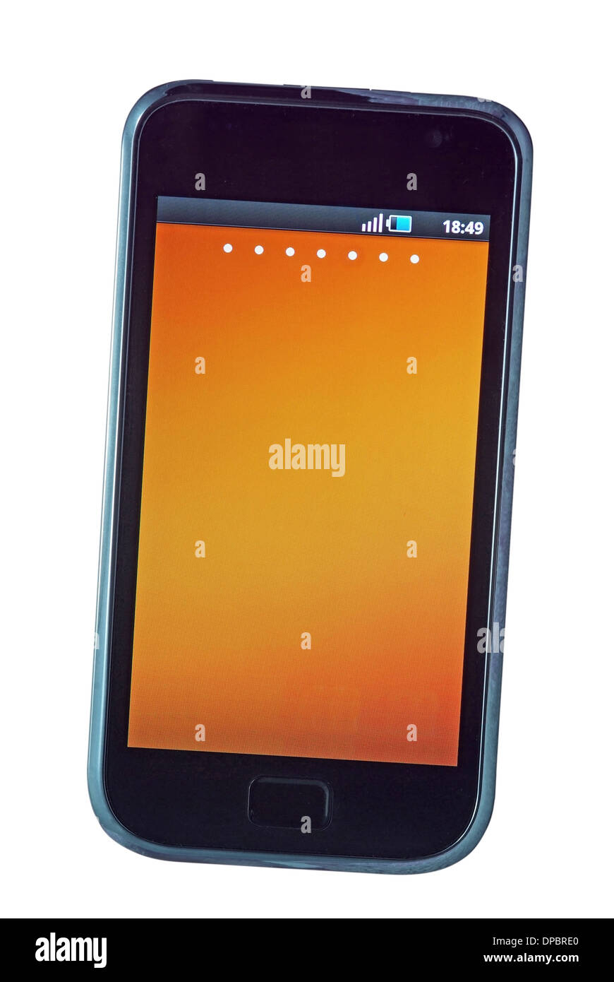 Modern mobile phone with touch screen, on white Stock Photo - Alamy