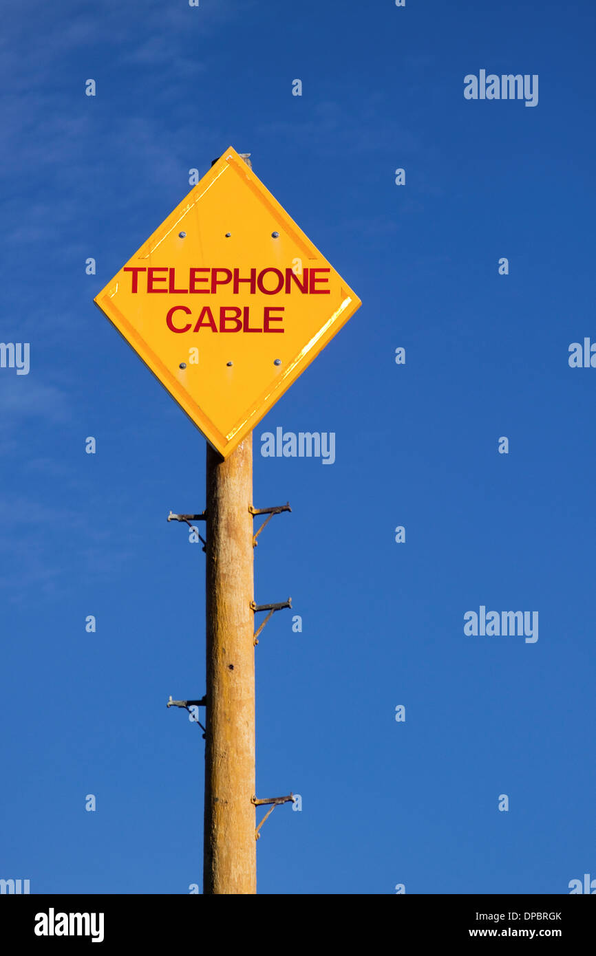Cable warning sign hi-res stock photography and images - Alamy