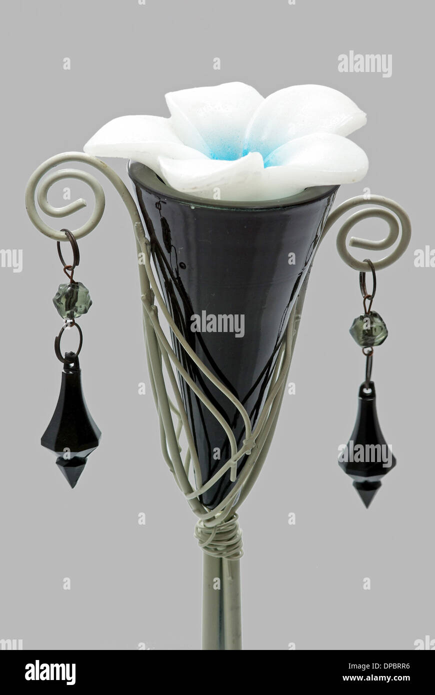 Candle support isolated on a grey background Stock Photo - Alamy