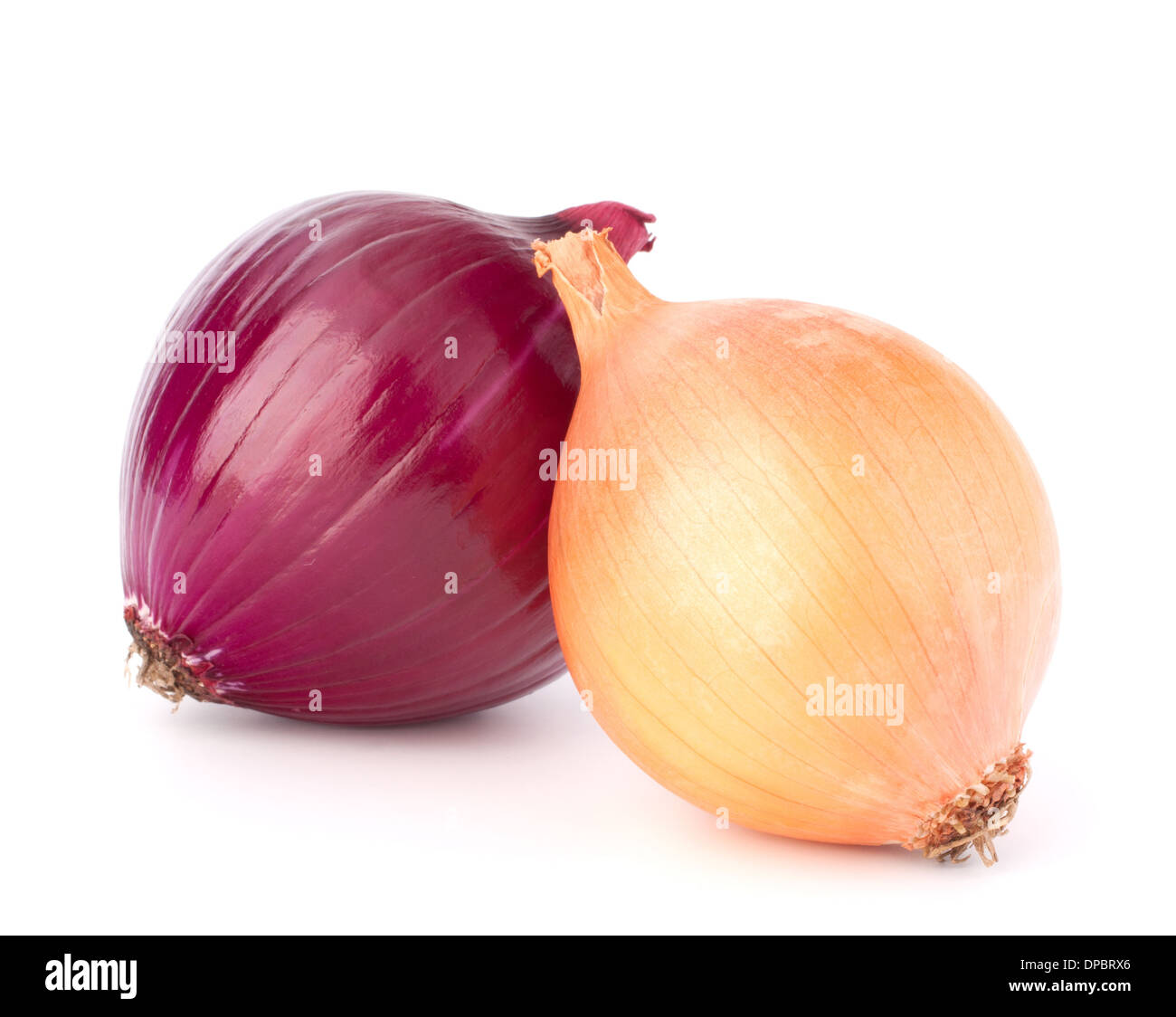 Red and gold onion bulbs isolated on white background Stock Photo - Alamy