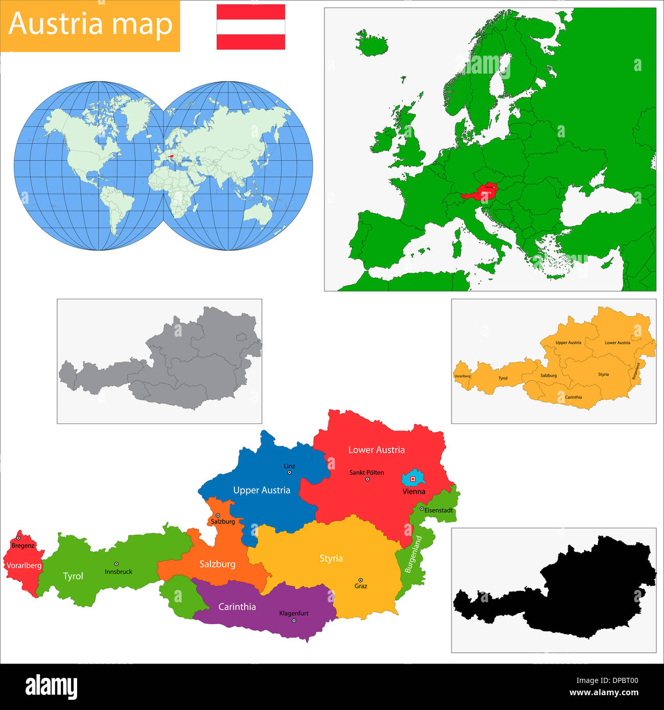 Map Of Austria Province High Resolution Stock Photography and Images ...