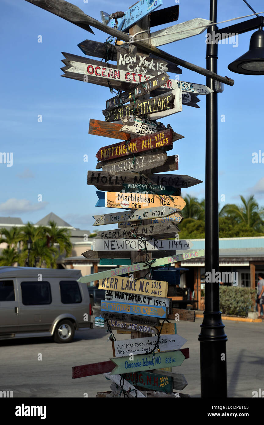 Signpost miles destinations hi-res stock photography and images - Alamy