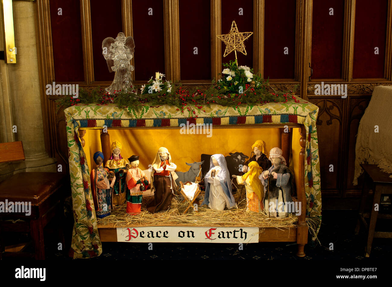 Nativity scene in St. Lawrence`s Church, Bourton-on-the-Water ...