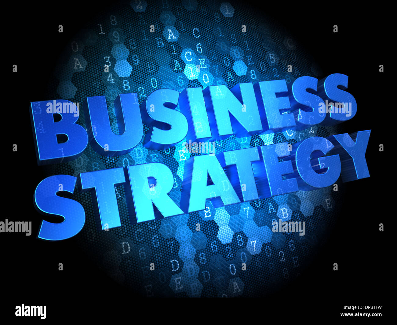 Business Strategy on Dark Digital Background Stock Photo - Alamy