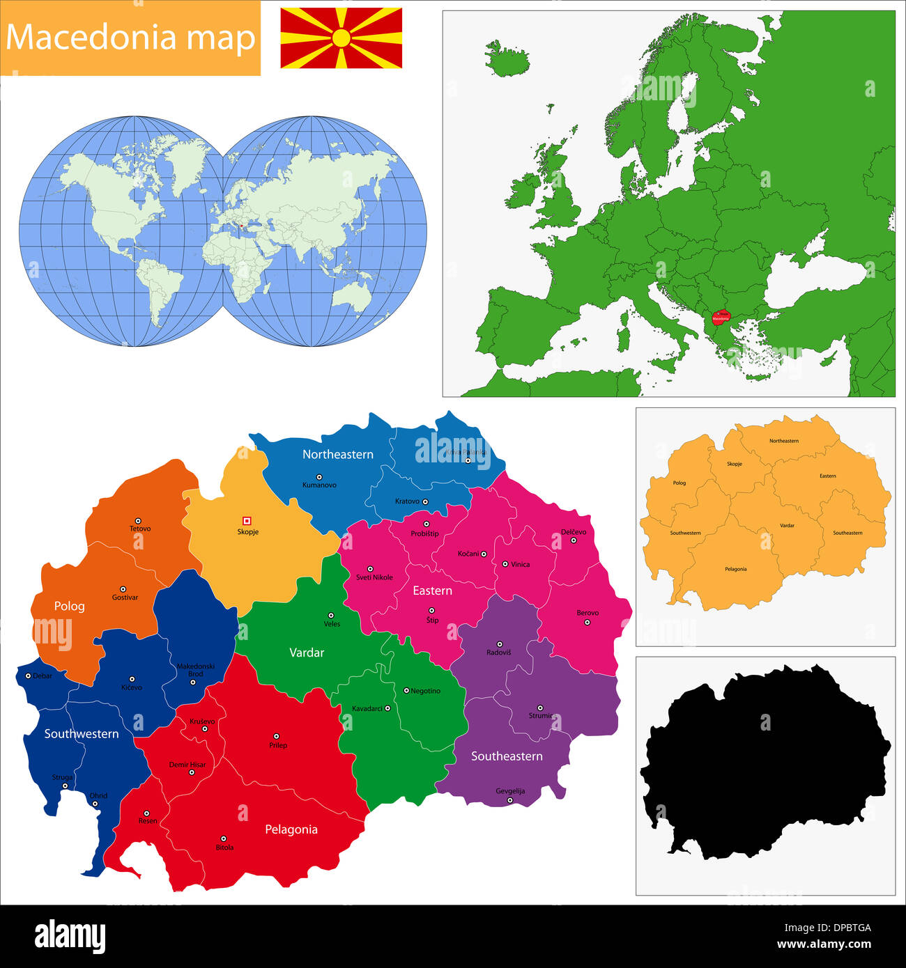 Map of administrative divisions of the Republic of Macedonia Stock ...