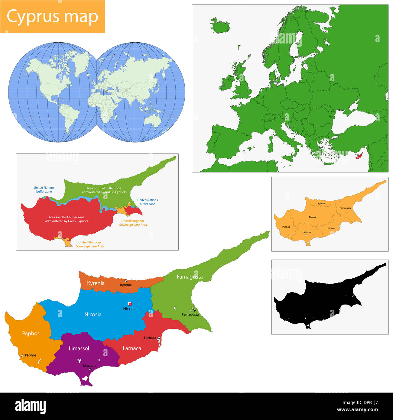 Map of nicosia hi-res stock photography and images - Alamy