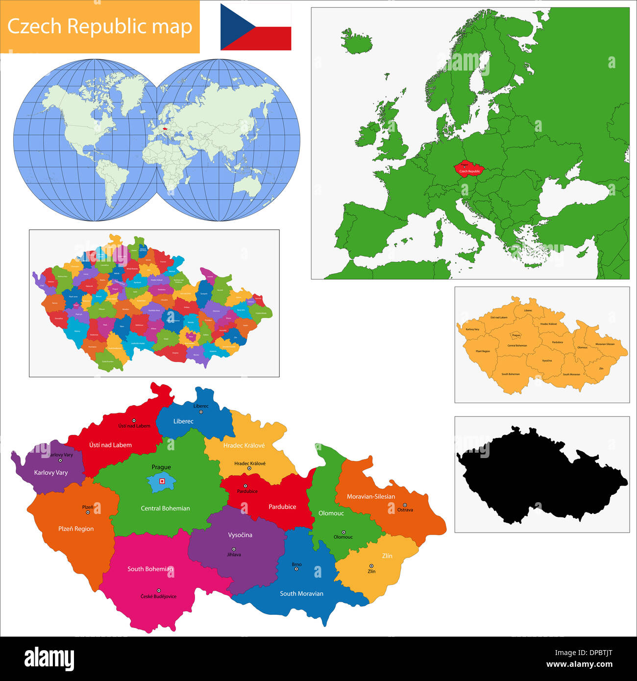 Czech Republic map Stock Photo - Alamy