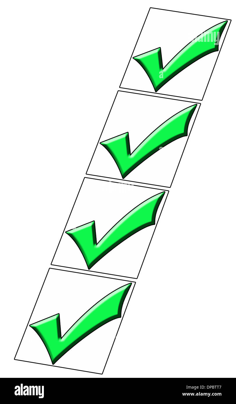 Checked boxes on a white background illustration Stock Photo - Alamy