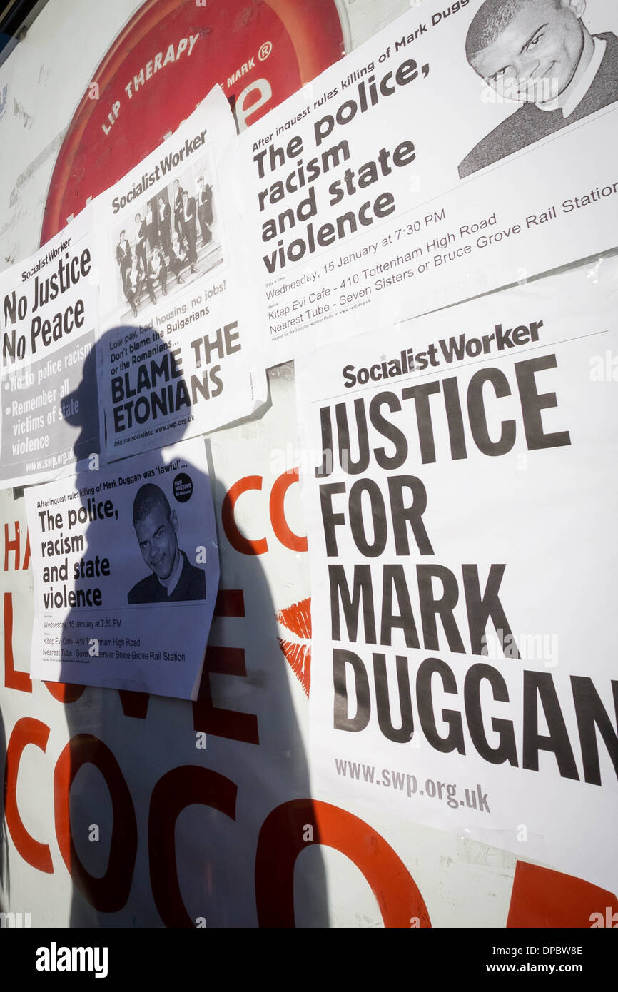 Mark Duggan Vigil outside Tottenham Police Station in London Stock ...