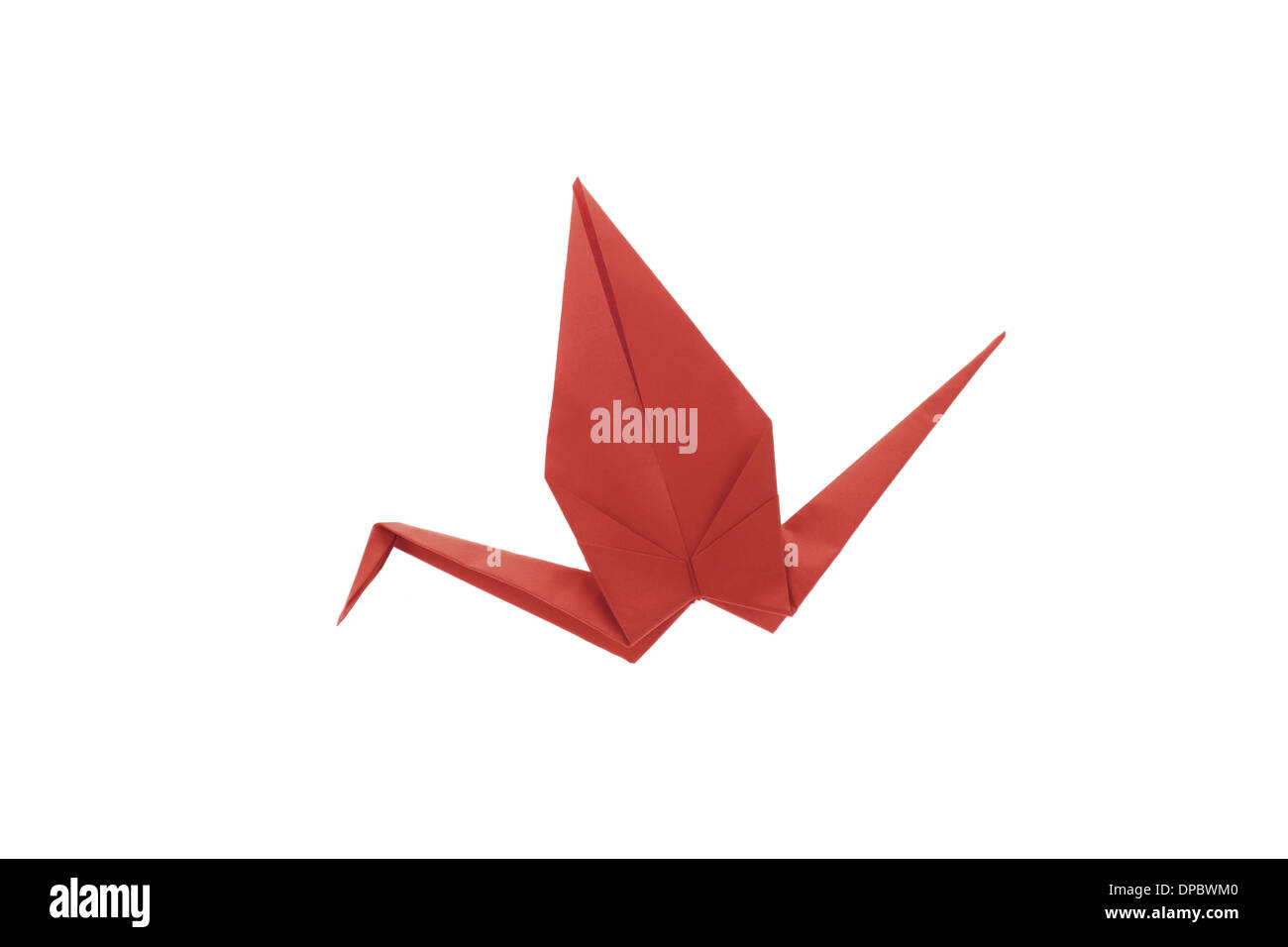 A red origami bird isolated on white Stock Photo - Alamy